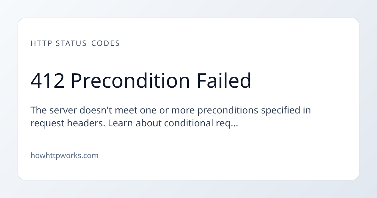 412 Precondition Failed | How HTTP Works