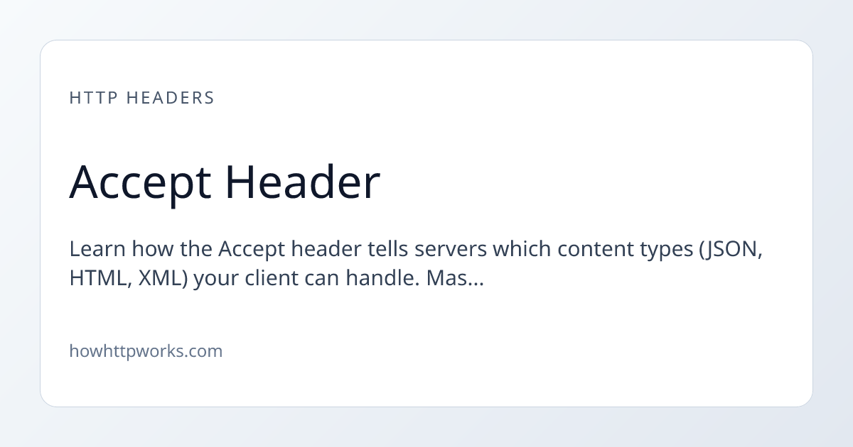 Accept Header | How HTTP Works