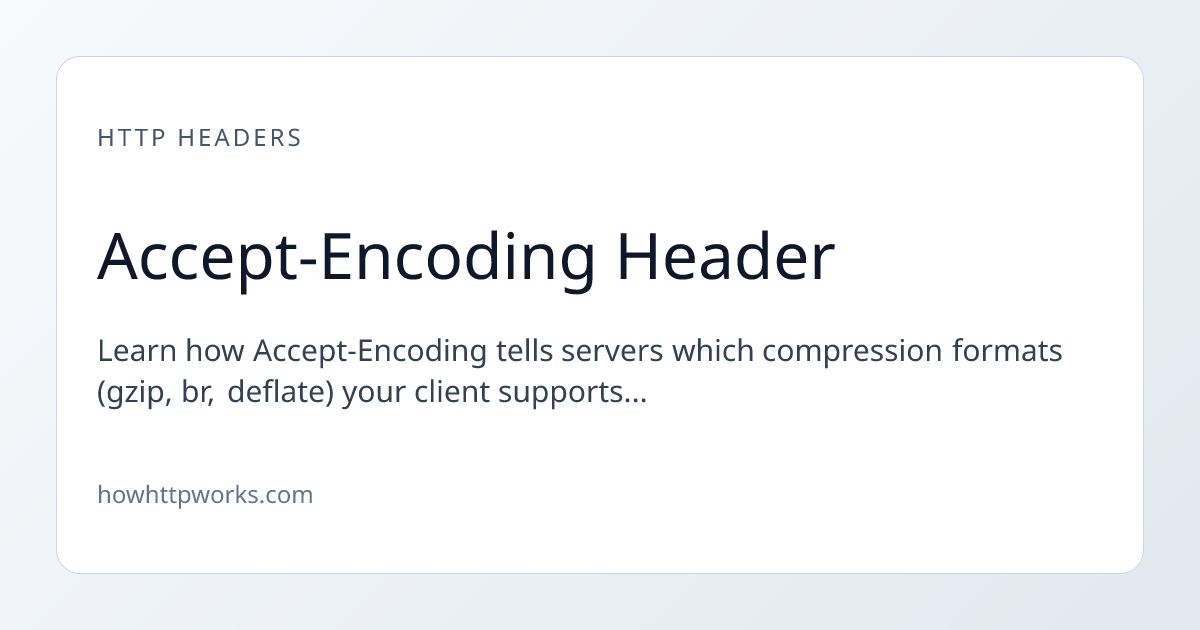 Accept-Encoding Header | How HTTP Works