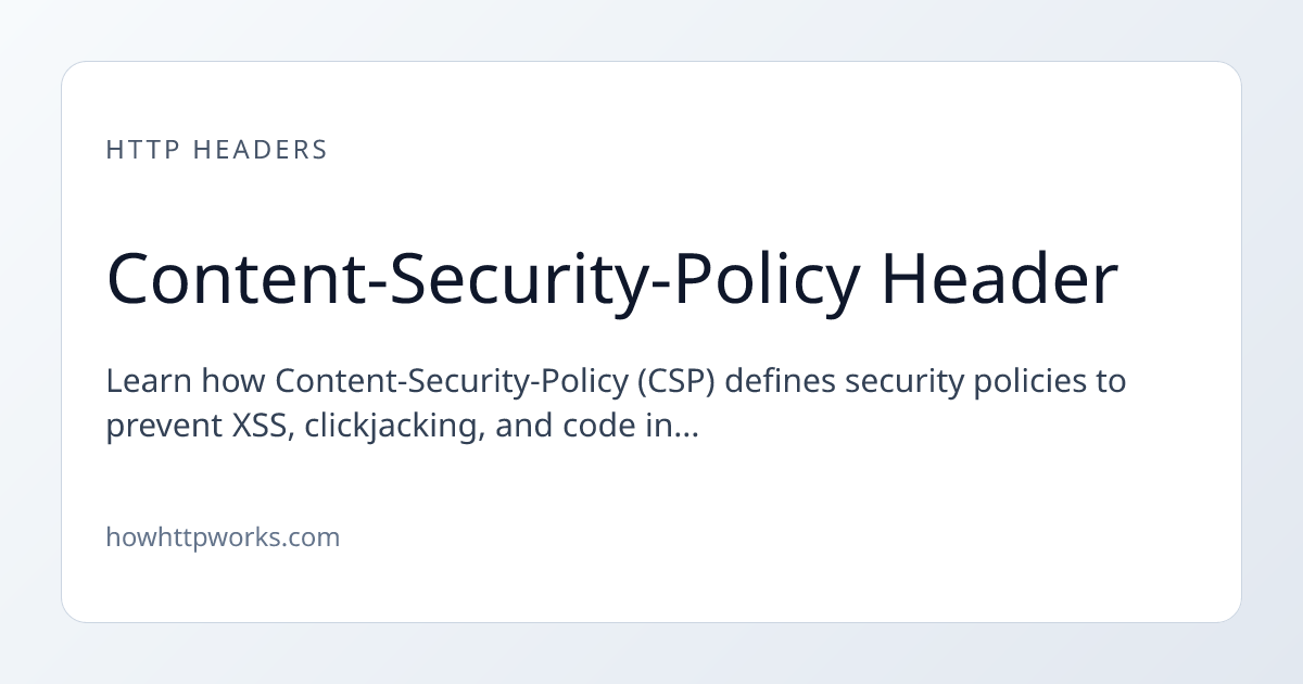 Content-Security-Policy Header | How HTTP Works