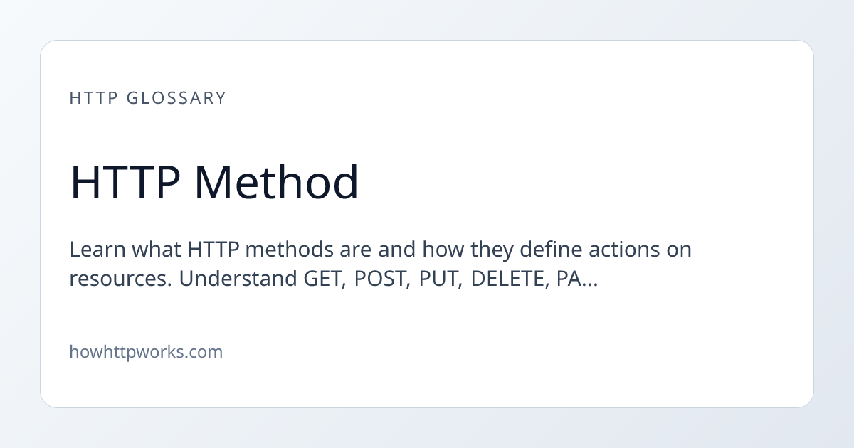 HTTP Method | How HTTP Works