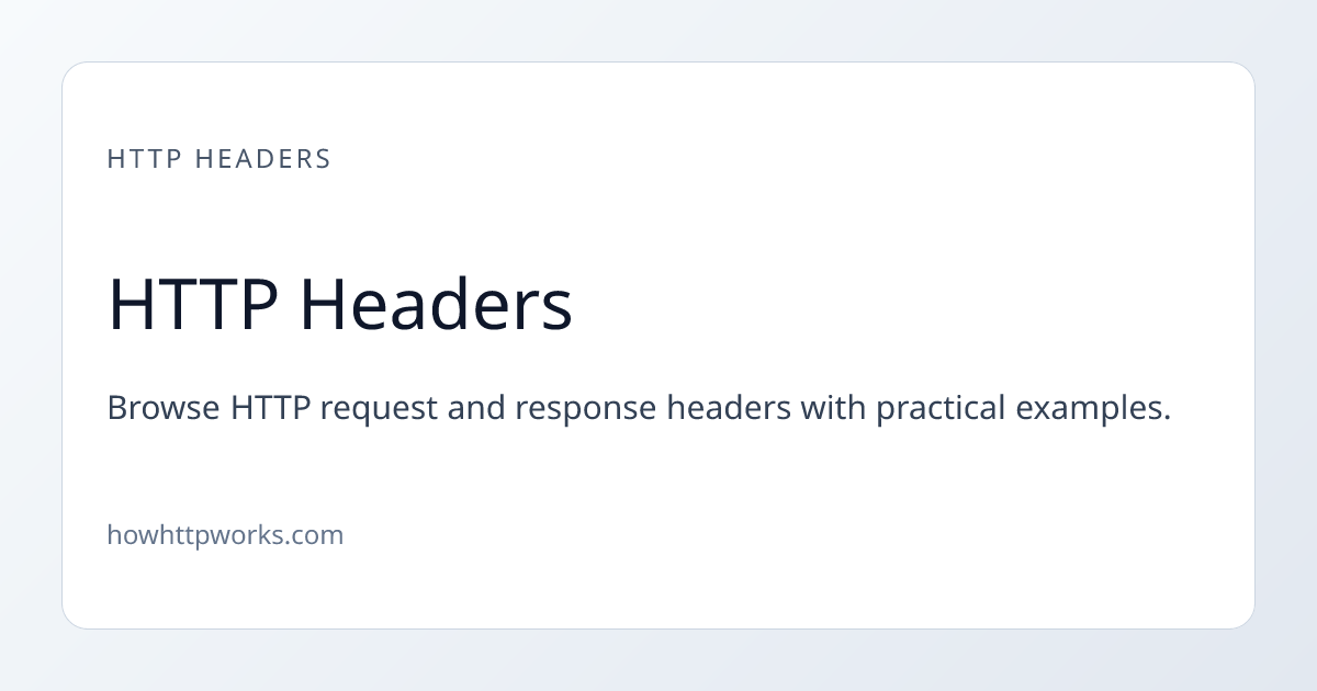 HTTP Headers | How HTTP Works