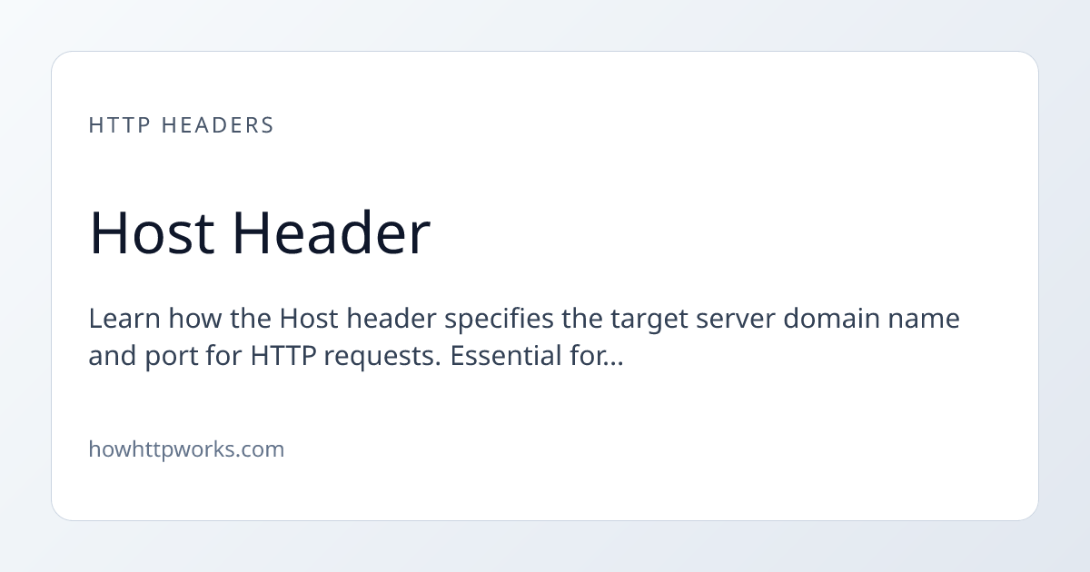 Host Header | How HTTP Works