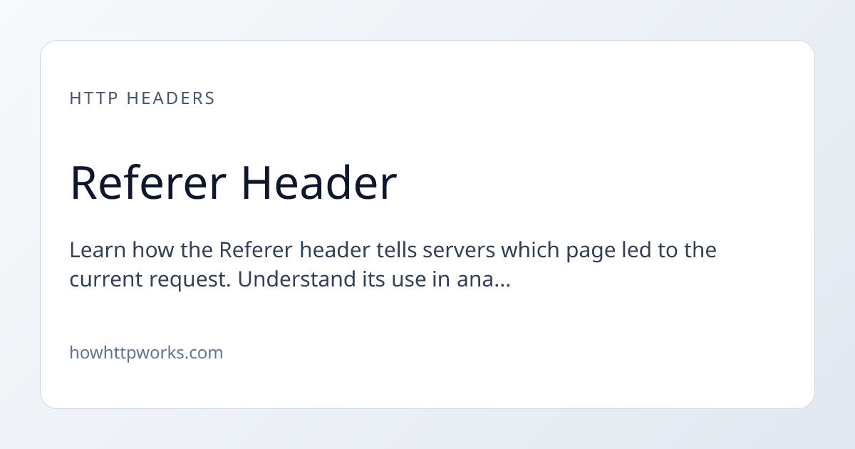 Referer Header | How HTTP Works