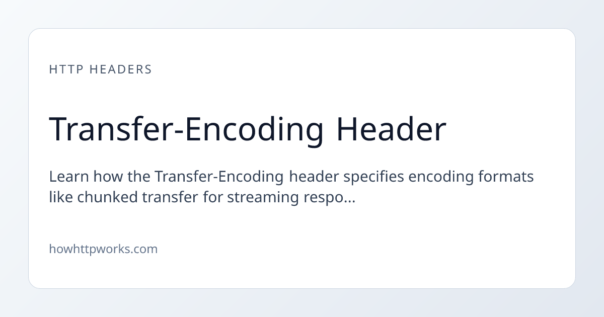 Transfer-Encoding Header | How HTTP Works